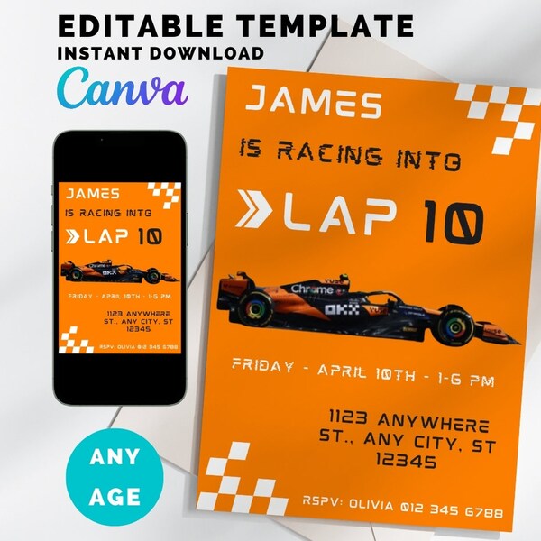 Formula 1 Birthday Mclaren - Etsy UK