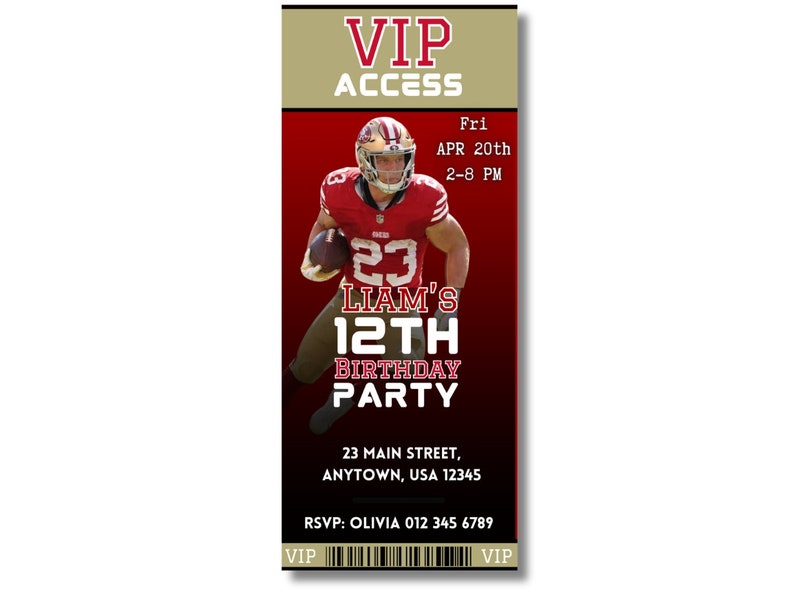 49ers Themed Football Invitation, Digital Invitation, Sports Invite ...