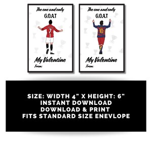 Ronaldo Messi Valentine Card, Printable, Cristiano Ronaldo Lionel Messi ...