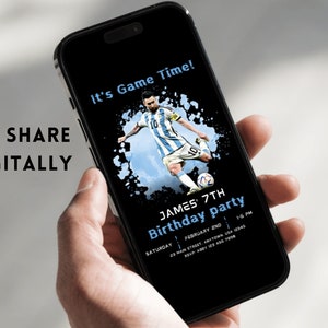 Editable Messi Birthday Invitation, Messi Argentina Birthday Invite ...