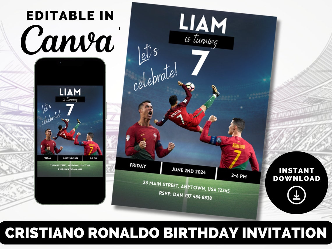 Invitación de cumpleaños de fútbol Invitación de cumpleaños de ...