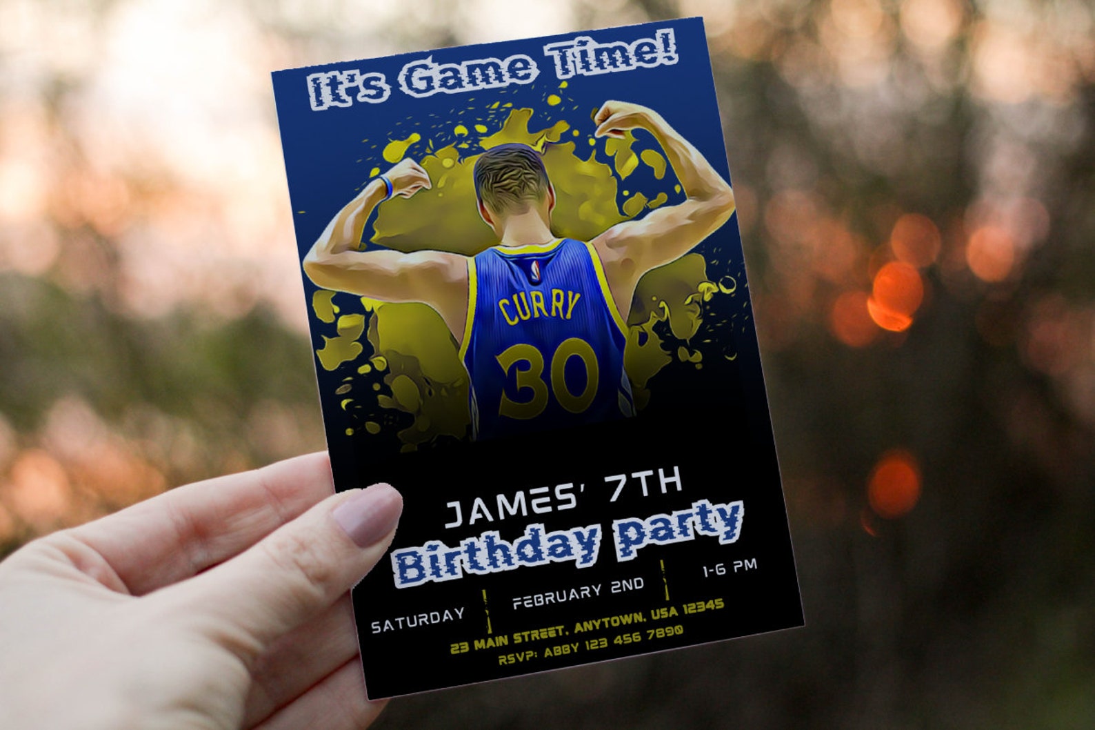 Editable Stephen Curry Birthday Invitation, Steve Curry Invite ...