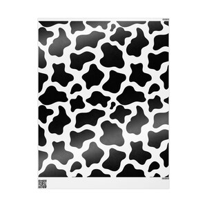 Cow Print Wrapping Papers, Black and White Cow Gift Wrap, Farm Animal ...