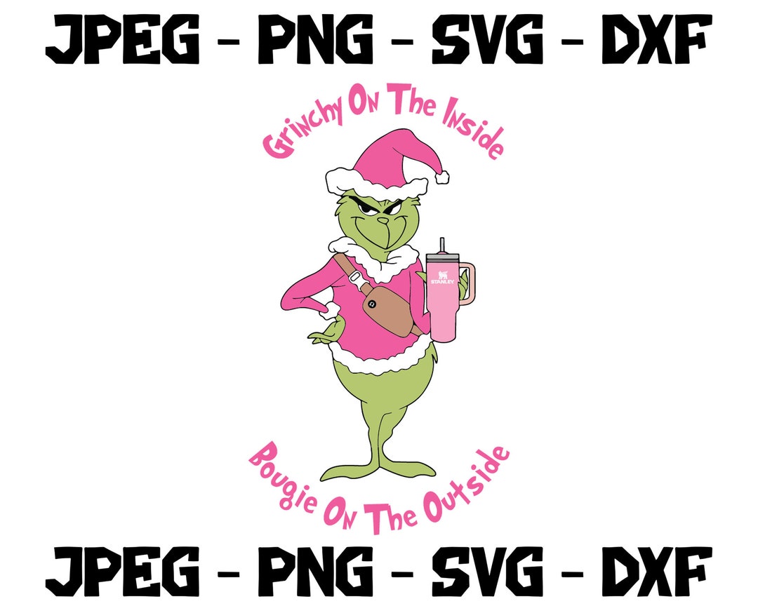 Pink Bougie Grinch Pink PNG Svg Grinch Pink Bougie Preppy Christmas ...