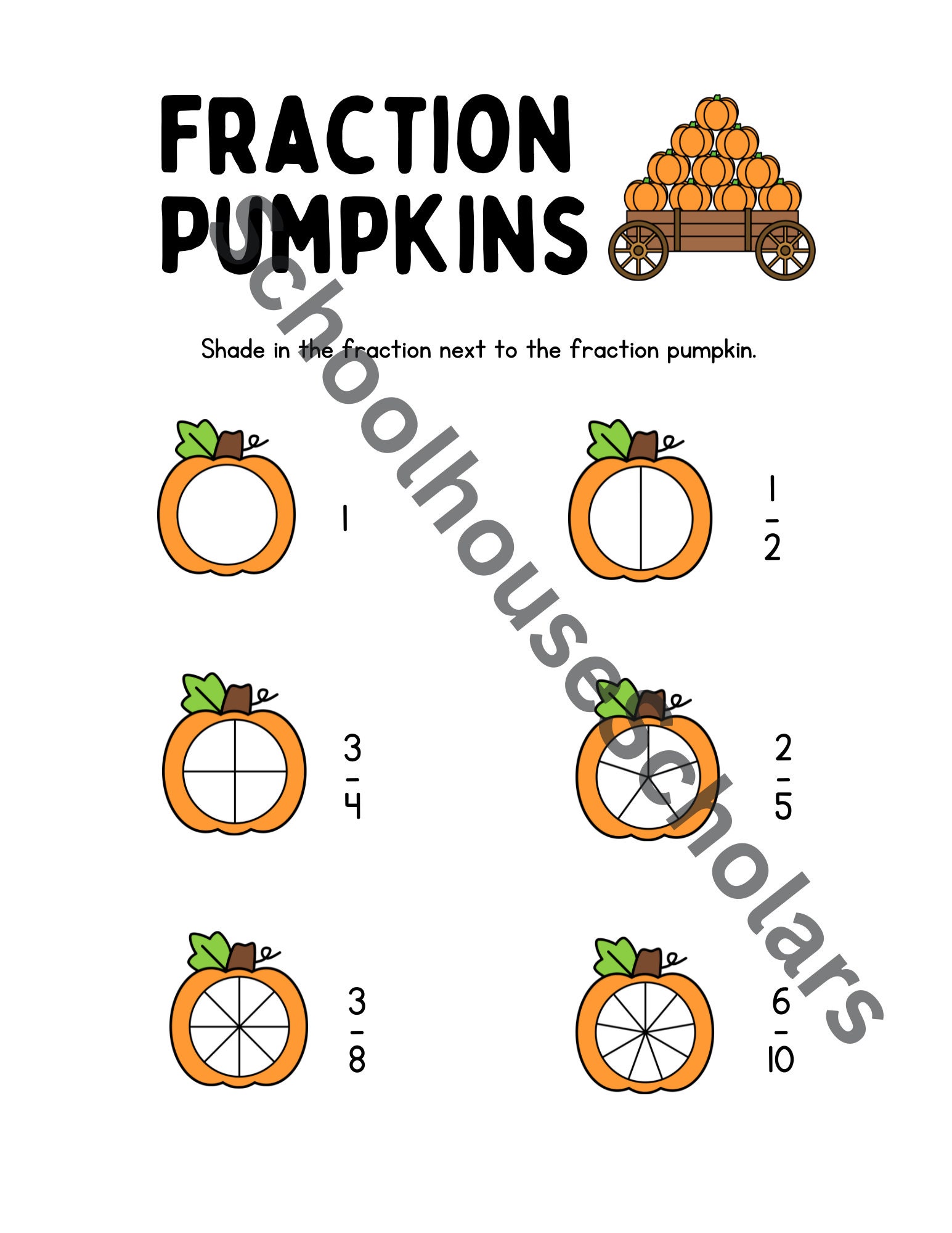Ontario Grade 2 Curriculum Fractions 5 Worksheets Package 1 - Etsy