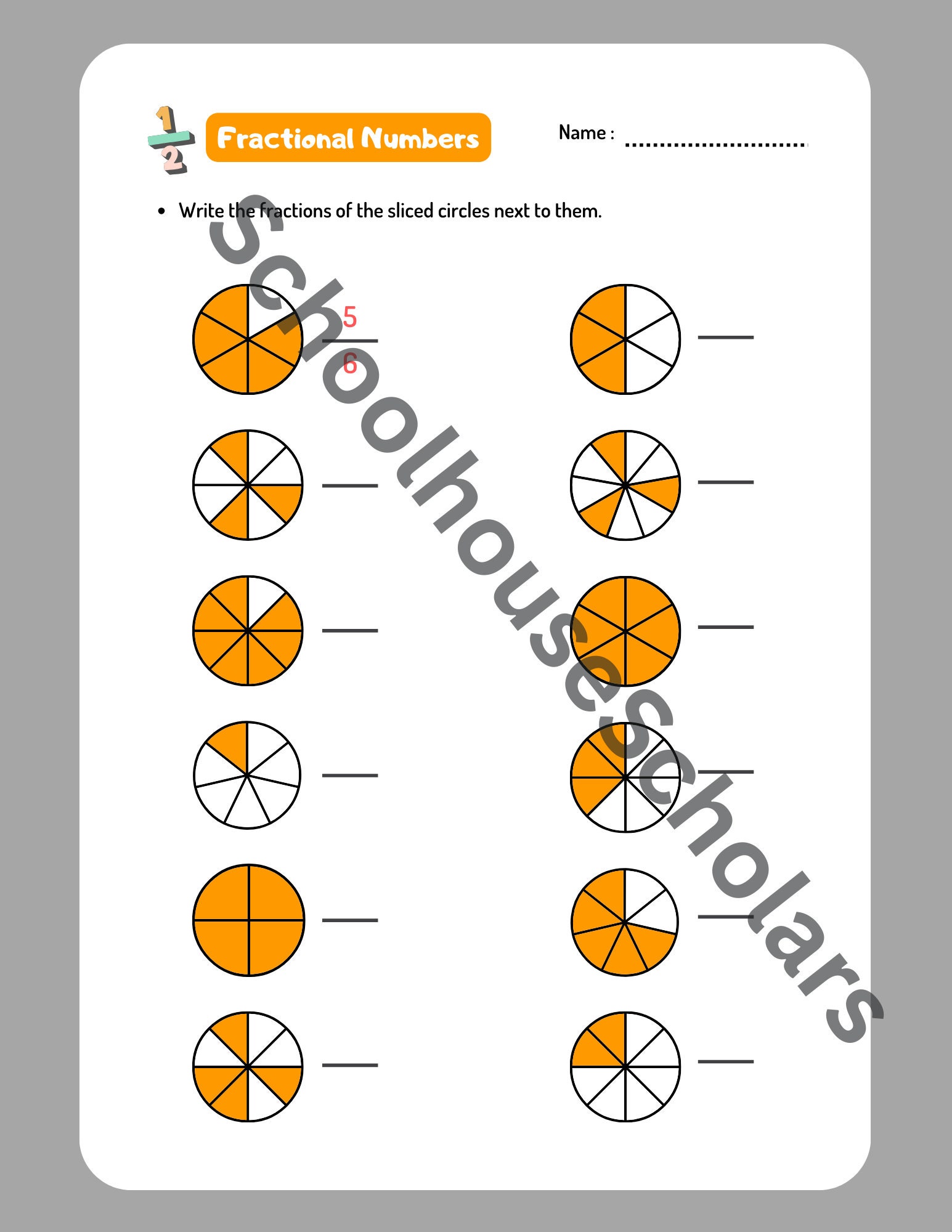 Ontario Grade 2 Curriculum Fractions 5 Worksheets Package 1 - Etsy