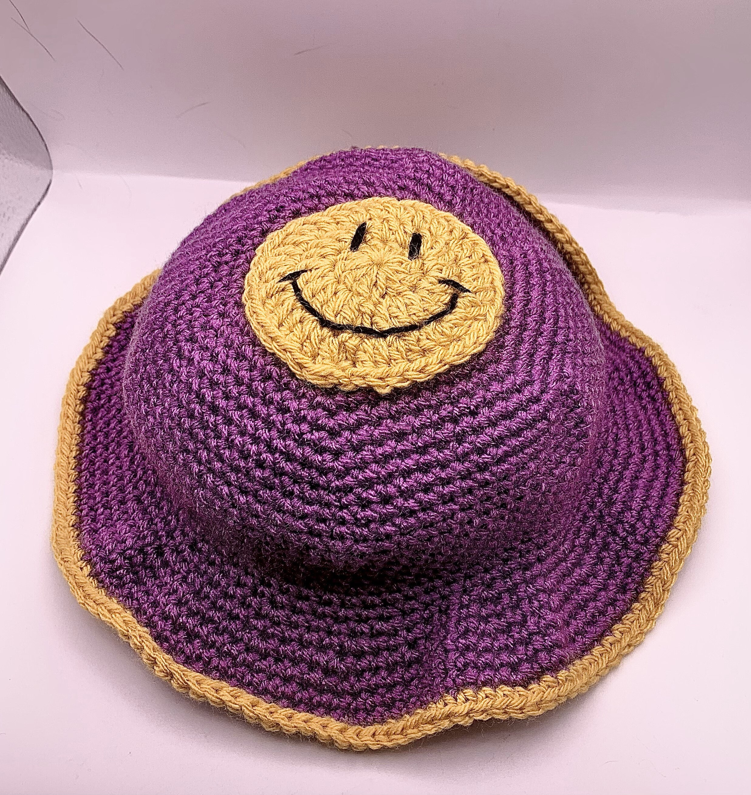 Crocheted Smiley Face Bucket Hat - Etsy