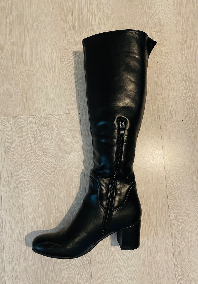 Bottes à Talon Noir Size 37 Occasion - Etsy