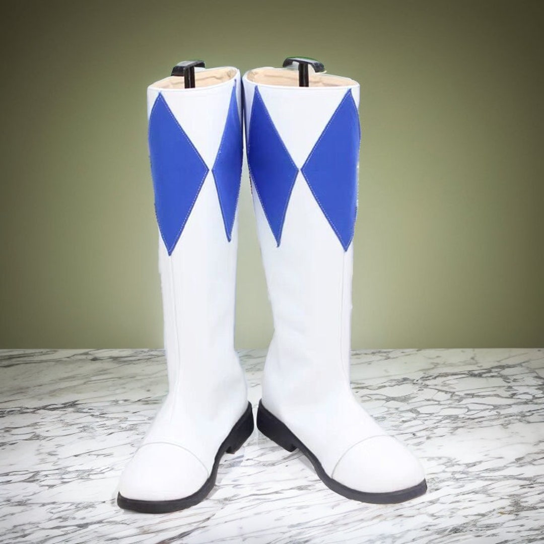 Power Rangers Boots Cosplay Shoes Blue Cosplay Boots Custom Made Hand ...