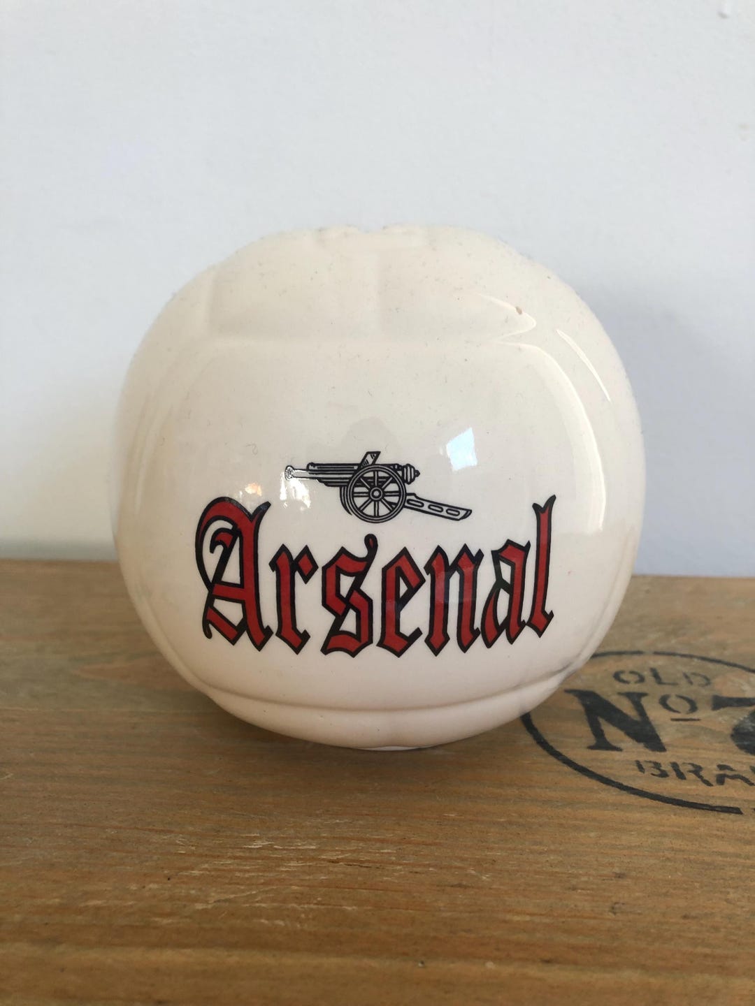 Rare Vintage Arsenal Football Club China Piggy Bank Money Box R Moss ...