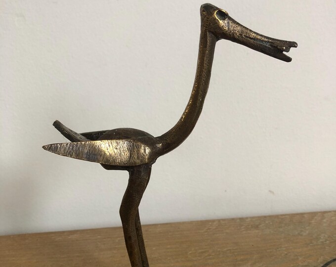 Quirky Small Bronze Heron Stork Bird Sculpture Art Figurine - Etsy