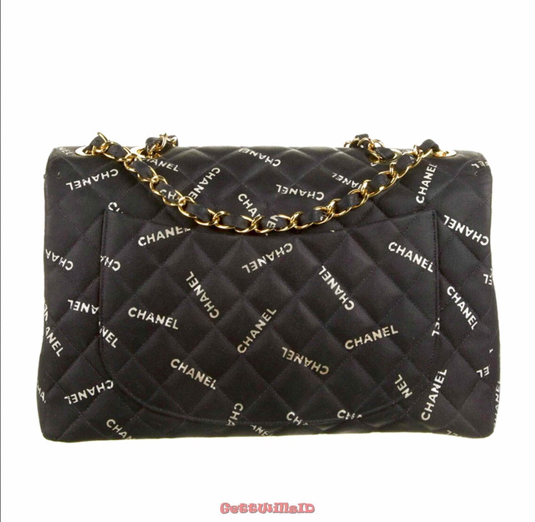 Limited Desains Jumbo Letters Script Maxi CC Logos Monogram Black White ...