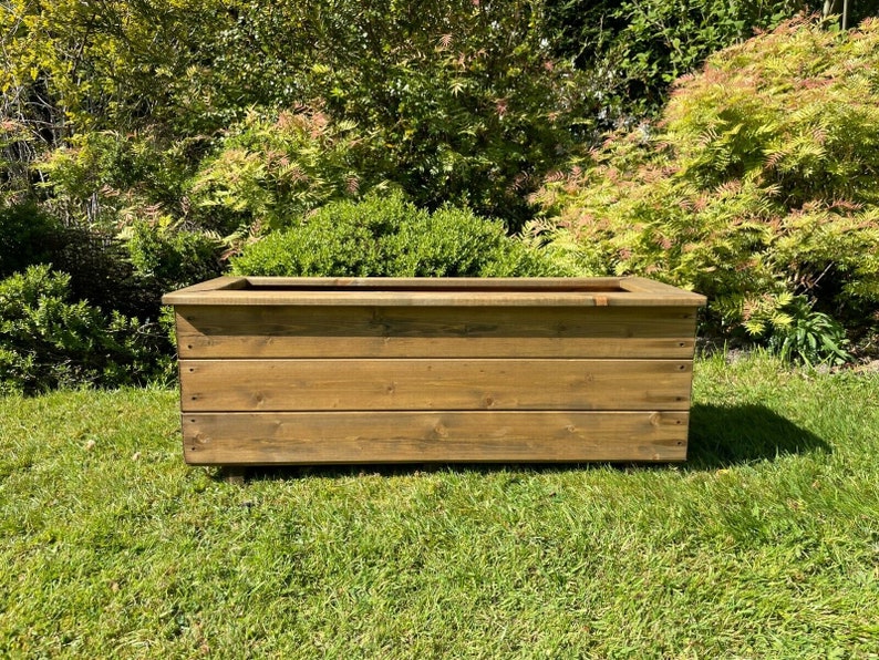 Trough Rectangle Wooden Garden Planter Extra Deep Large Raised Quality ...