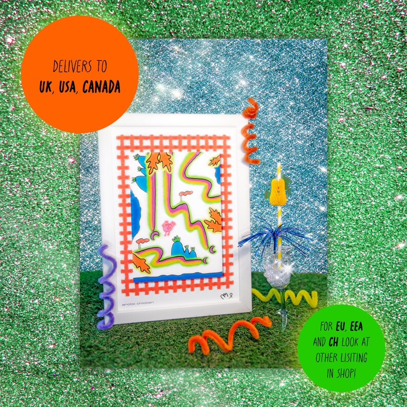 Arctic Chicken Illustration Art Print Giclée Print A4 Original ...