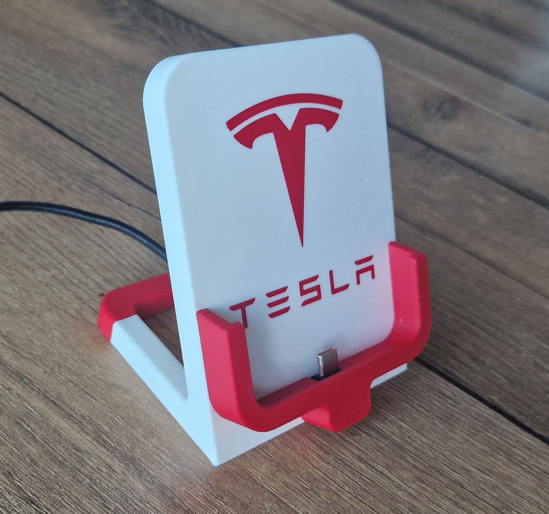Customizable 3d-printed Tesla Phone Stand With Integrated USB-C Cable ...