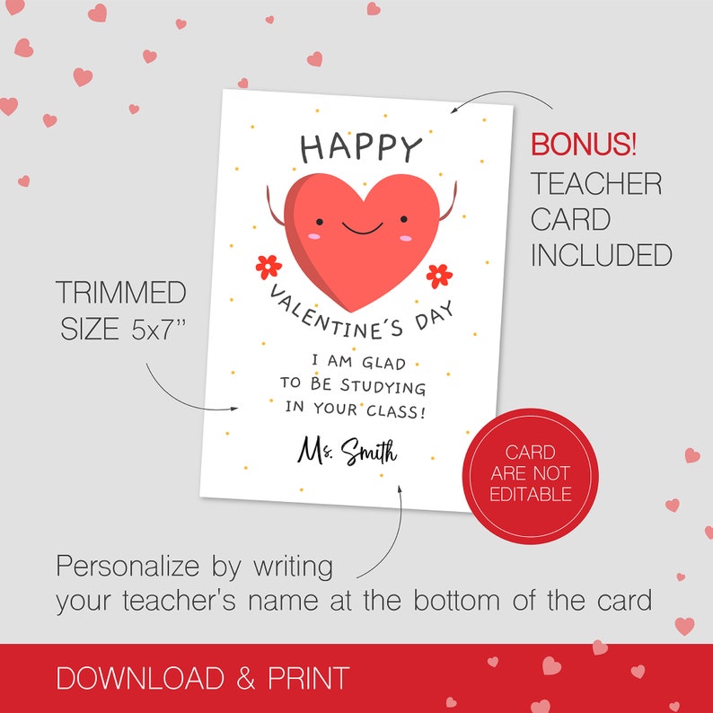 Printable Cute Valentine's Day Cards Classroom Valentine's Day Cards ...