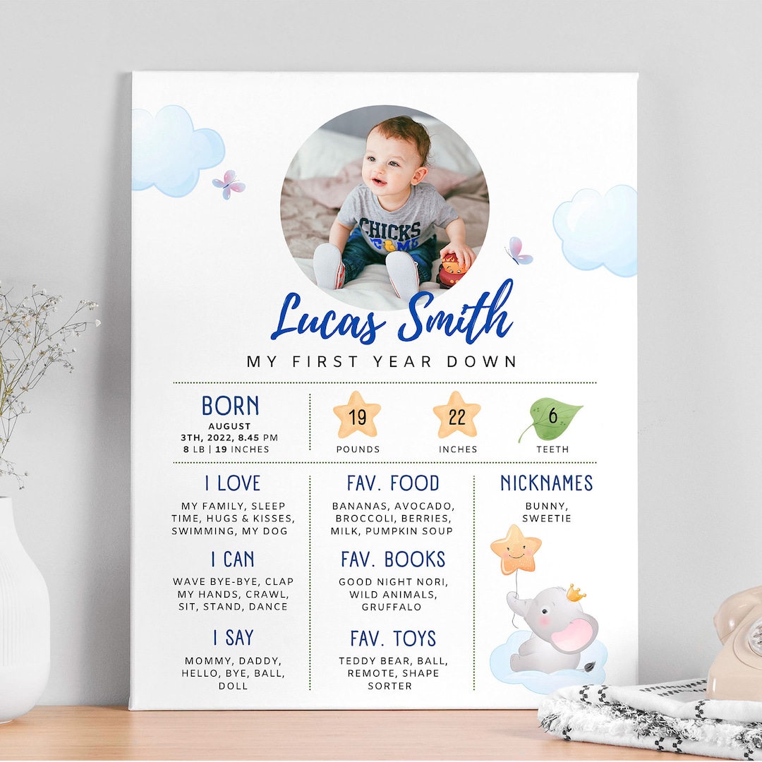 Editable Baby's First Year Milestone Template | Printable Minimalist ...