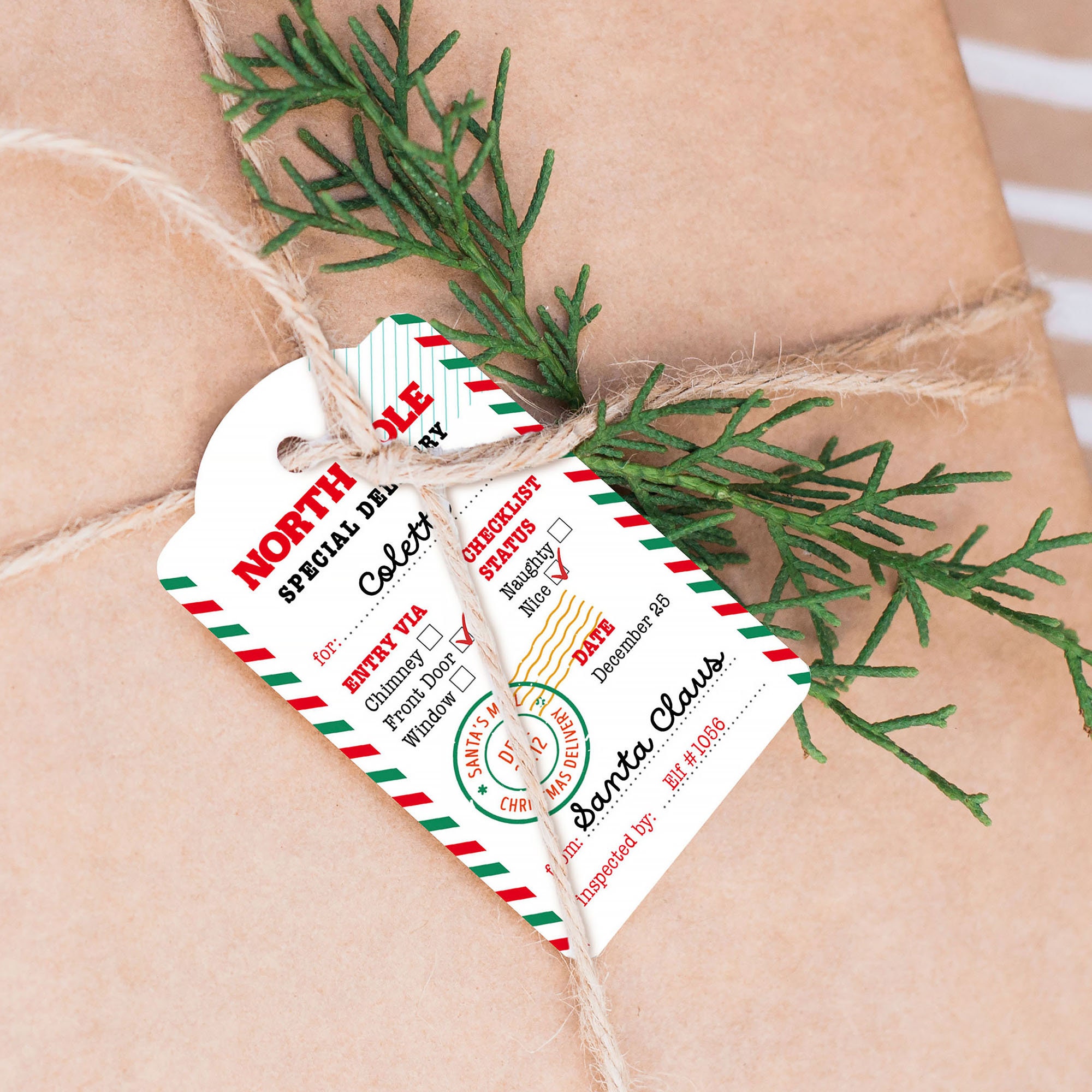 Editable North Pole Christmas Gift Tag | Instant Download | Editable ...
