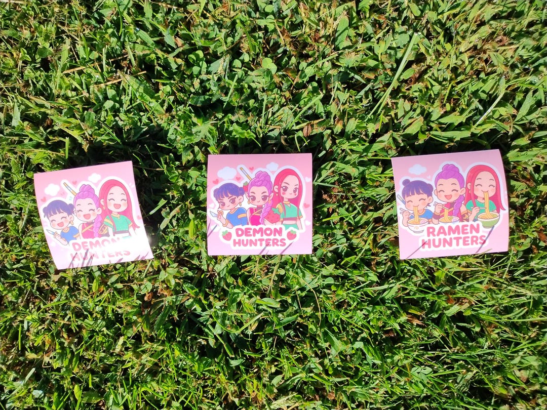 K-pop Demon Hunter Stickers, Huntrix Fan Art, Waterproof Glossy (3-pack ...