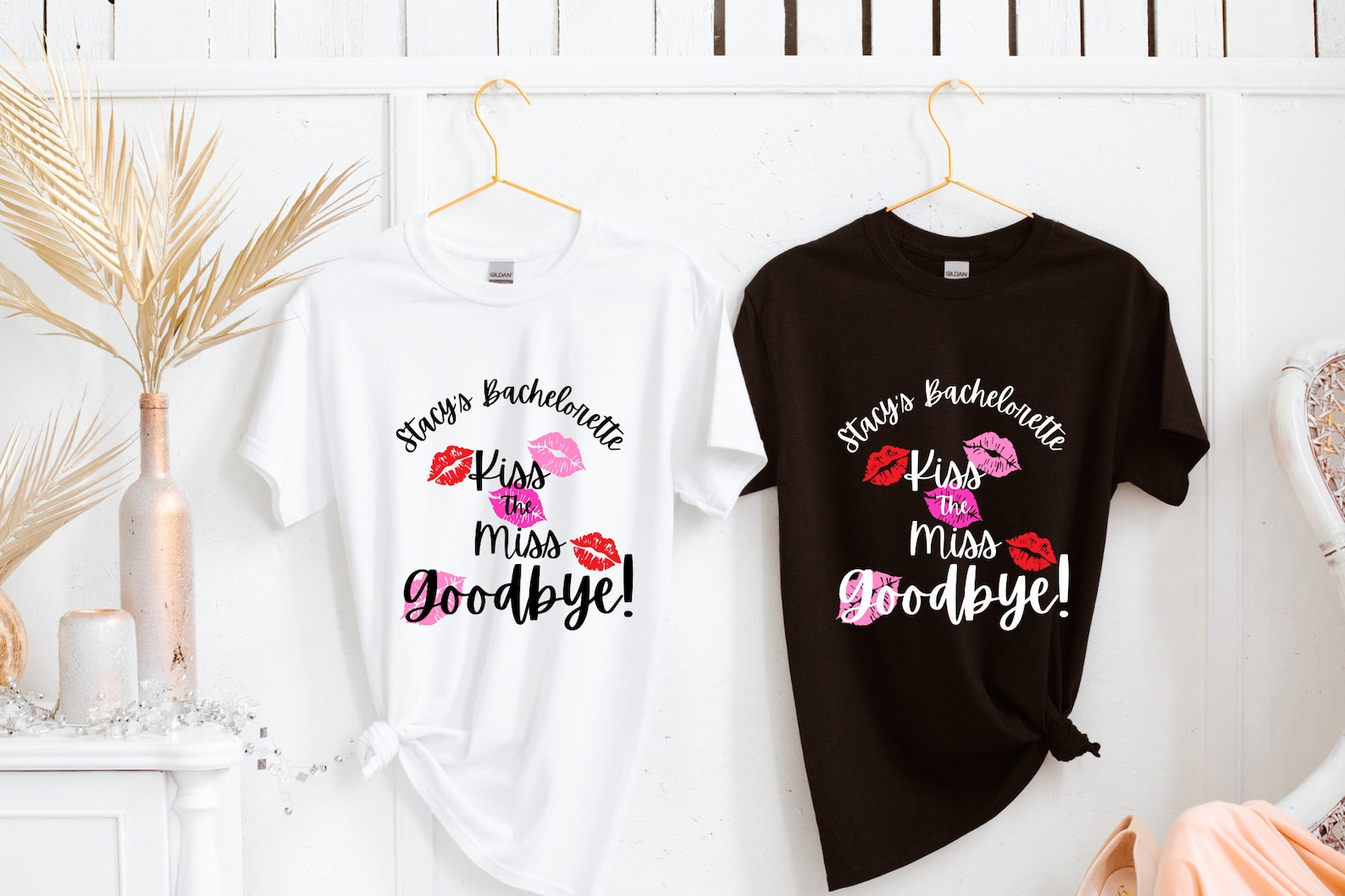 Personalized Kiss the Miss Goodbye T-shirt for Bachelorette Party for ...