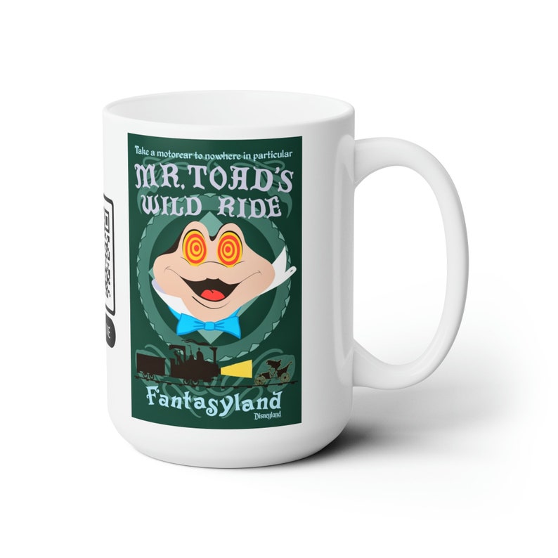 Mr. Toad's Wild Ride QR Code Vintage Disneyland Attraction Poster Mug ...