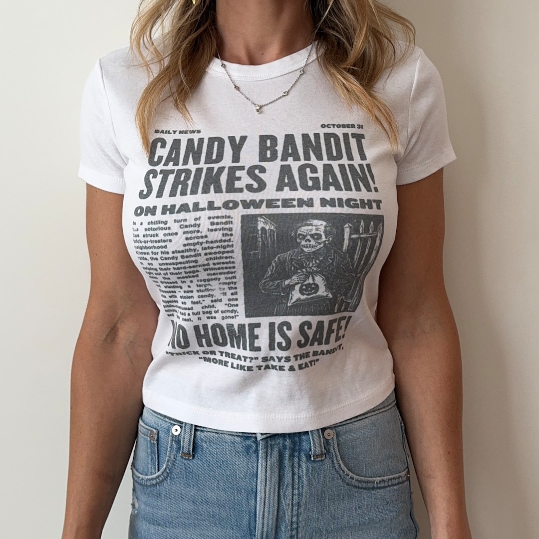 Candy Bandit Tee, Scary Movie Tops for Women, Retro Vintage Spooky Top ...
