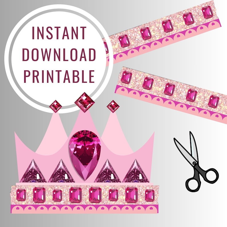 Crown Royal for Little Girls, Printable Princess Crown for Kid Activities, Birthday Party Favor ...