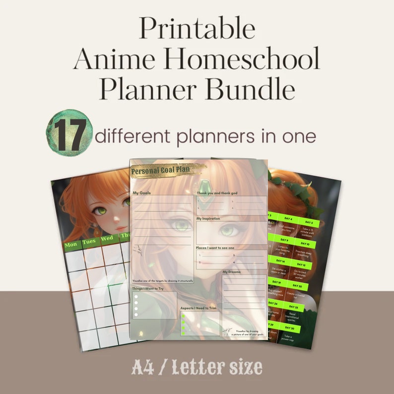 Elf / Anime Homeschool Pack, Printable Planner Pack for All Your Home ...