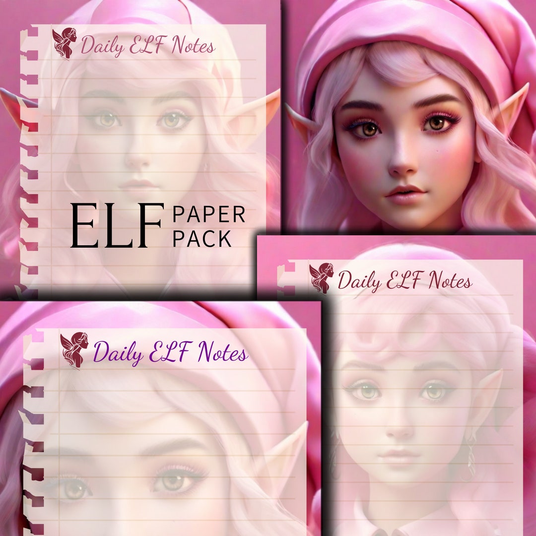 Printable ELF Note Pages Kit, ELF Stationery, Pink ELF Letter Set ...