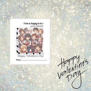 Preschool Soft Anime Valentine's Cards for Kids & Classroom Printable ...