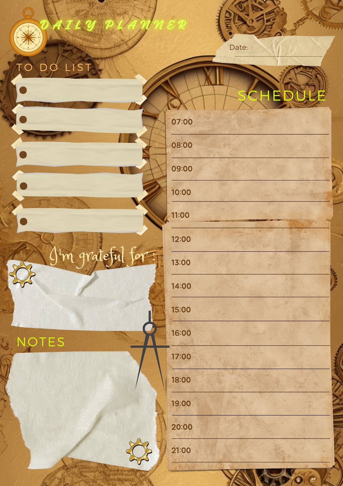 Fantasy Planner Kit for Student, Printable Vintage Parchment Daily ...