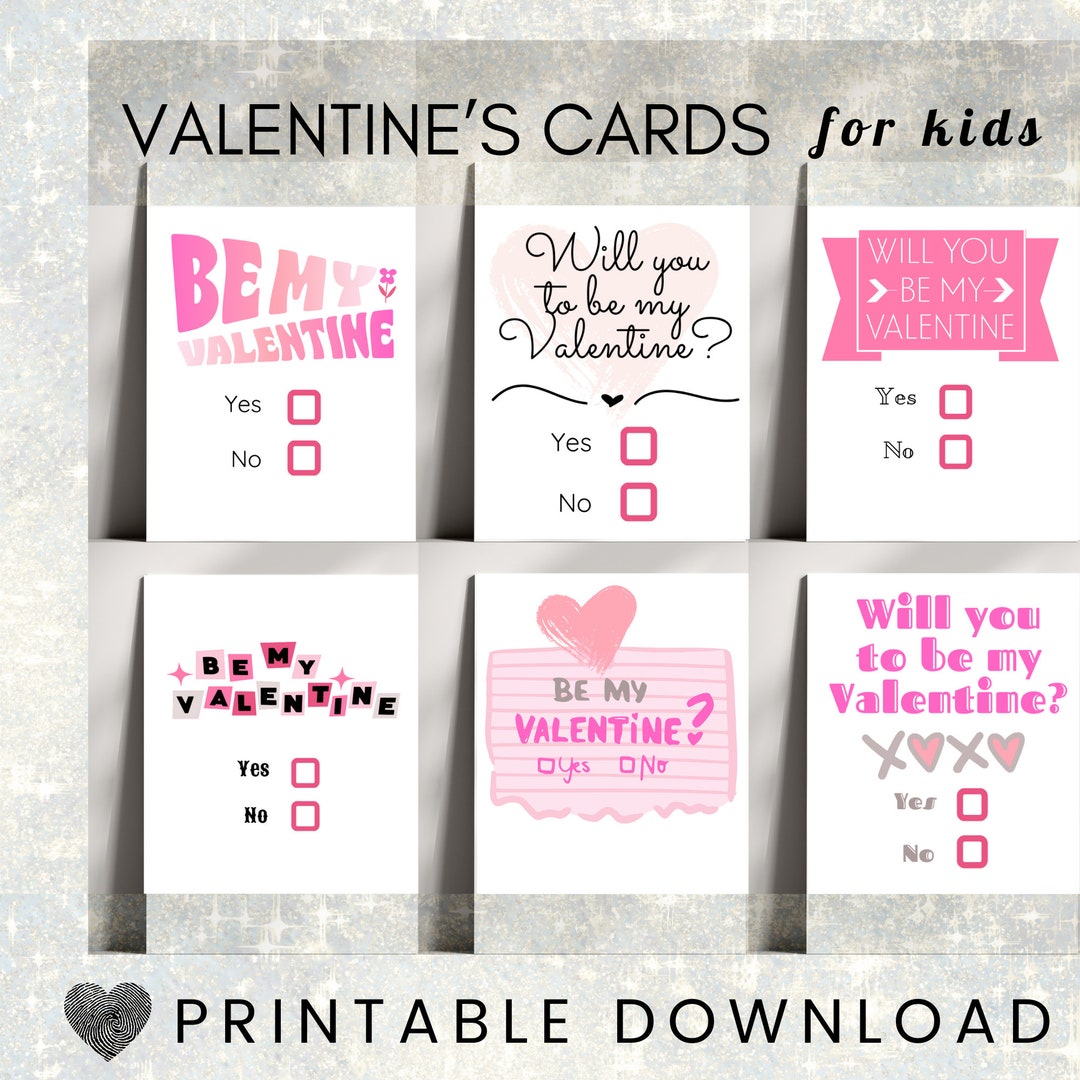 Preschool Printable 'be My Valentine' Card, Valentine's Day Cards for ...