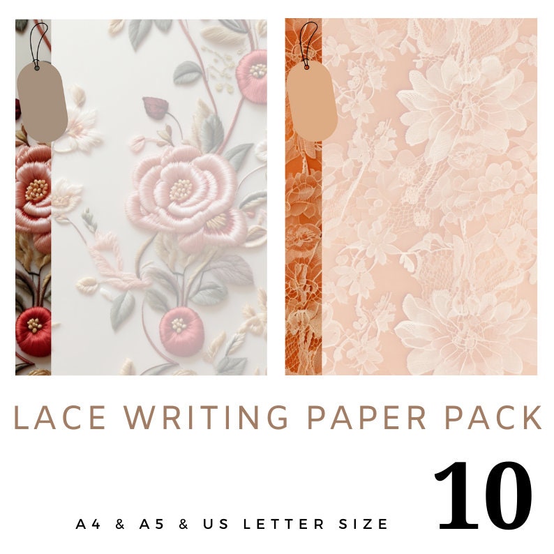 Printable Lace Pattern Writing Paper Pack, Letters to Mom, Romantic ...