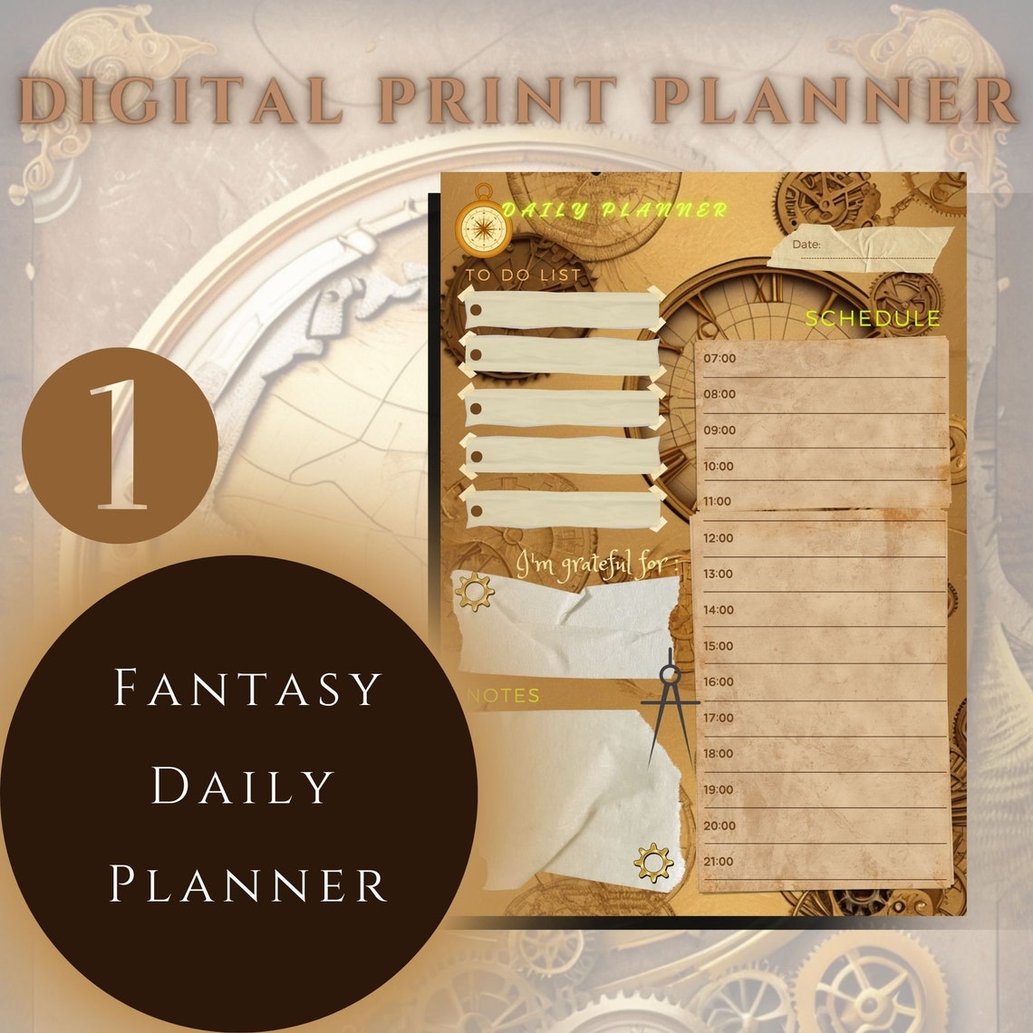 Fantasy Planner Kit for Student, Printable Vintage Parchment Daily ...