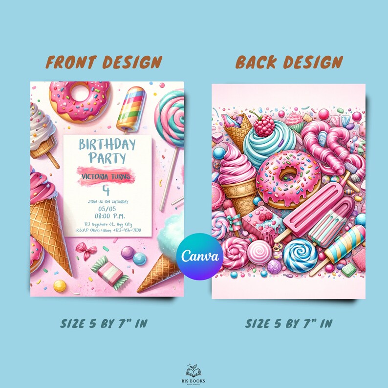 Candy Birthday Invitation - Sweet Treats Editable Candy-themed Invite ...