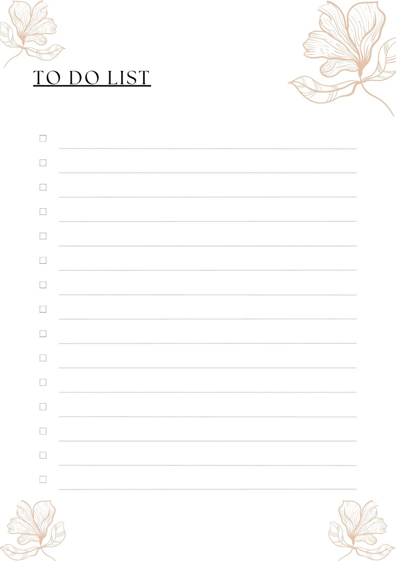 To Do List Printable, Modern to Do List, Minimalist to Do List ...