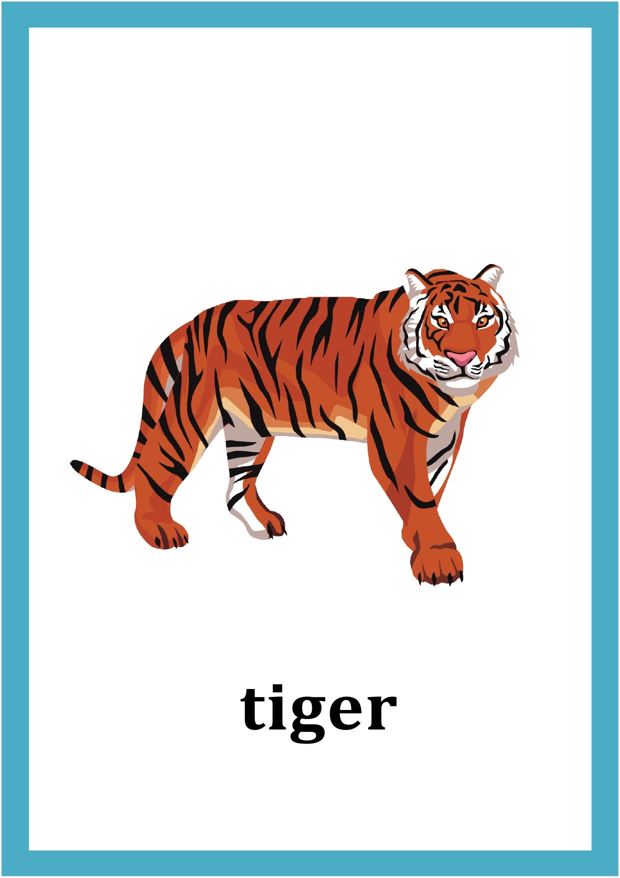 Wild Animals Flash Cards for Childrens Learning - Etsy