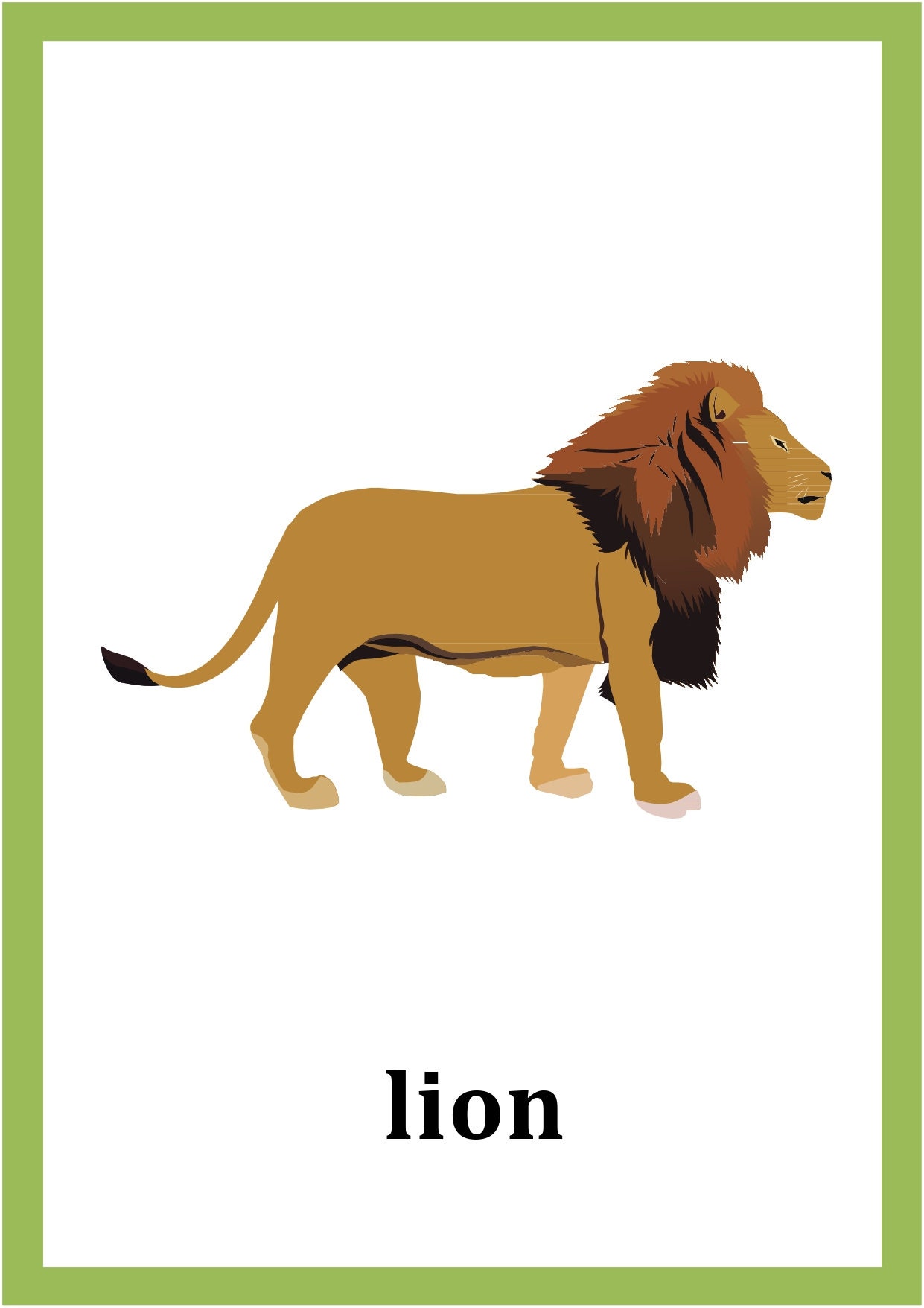 Wild Animals Flash Cards for Childrens Learning - Etsy