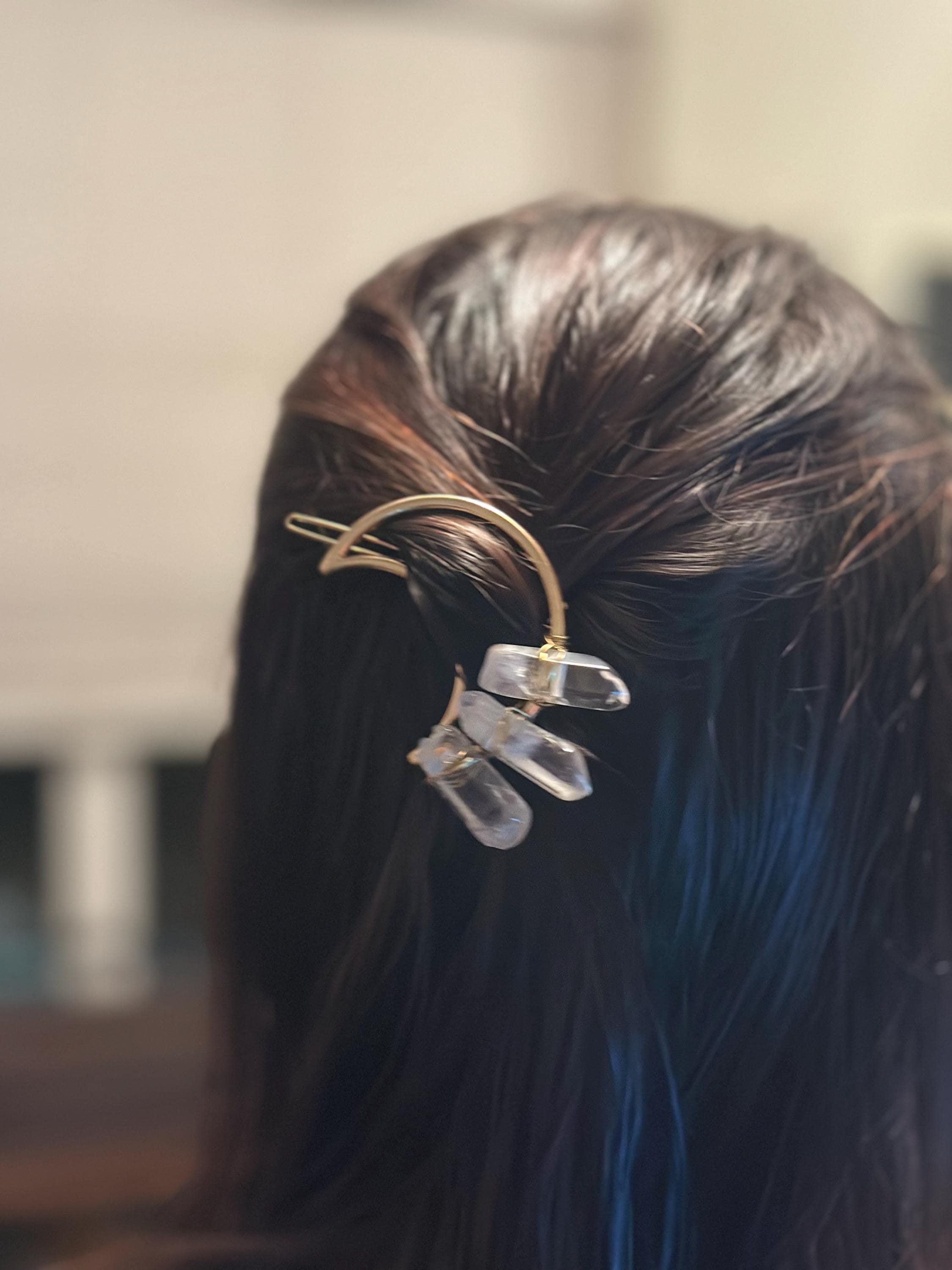 Crystal Moon Hair Clip - Etsy