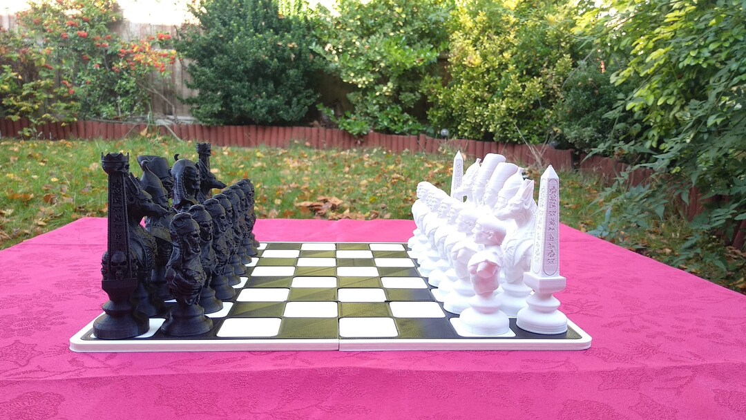 NEW Special Chess: Egyptian Vs Undead Set (black and White) + Optional ...