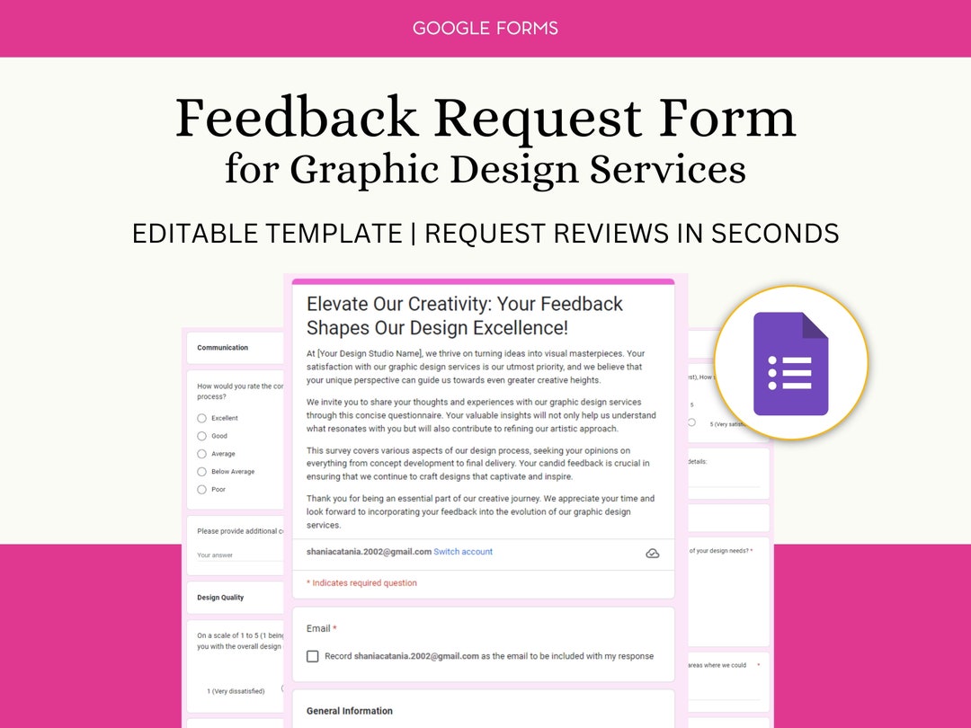 Customizable Graphic Design Feedback Form - Google Forms Template for ...