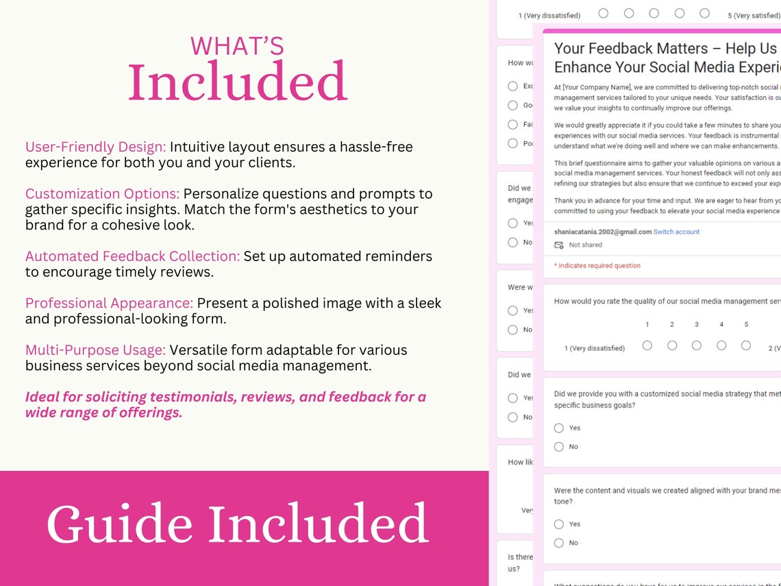 Customizable Social Media Review Form - Google Form Template for ...