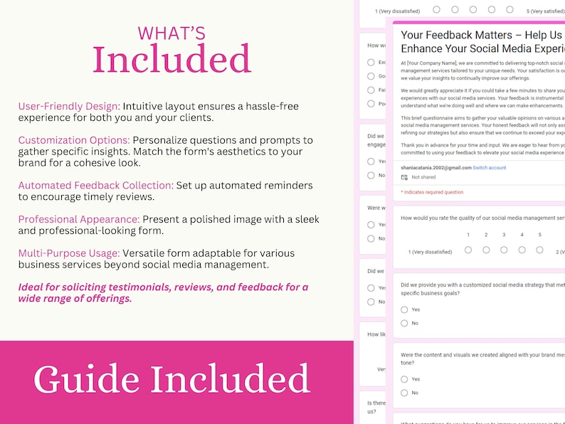 Customizable Social Media Review Form - Google Form Template for ...