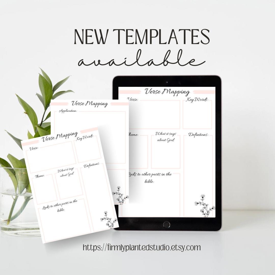 Verse Mapping Printable – Digital Bible Study Planner in 7 Colours ...