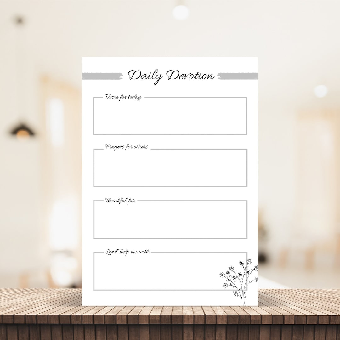Daily Devotional Printable Template - Etsy