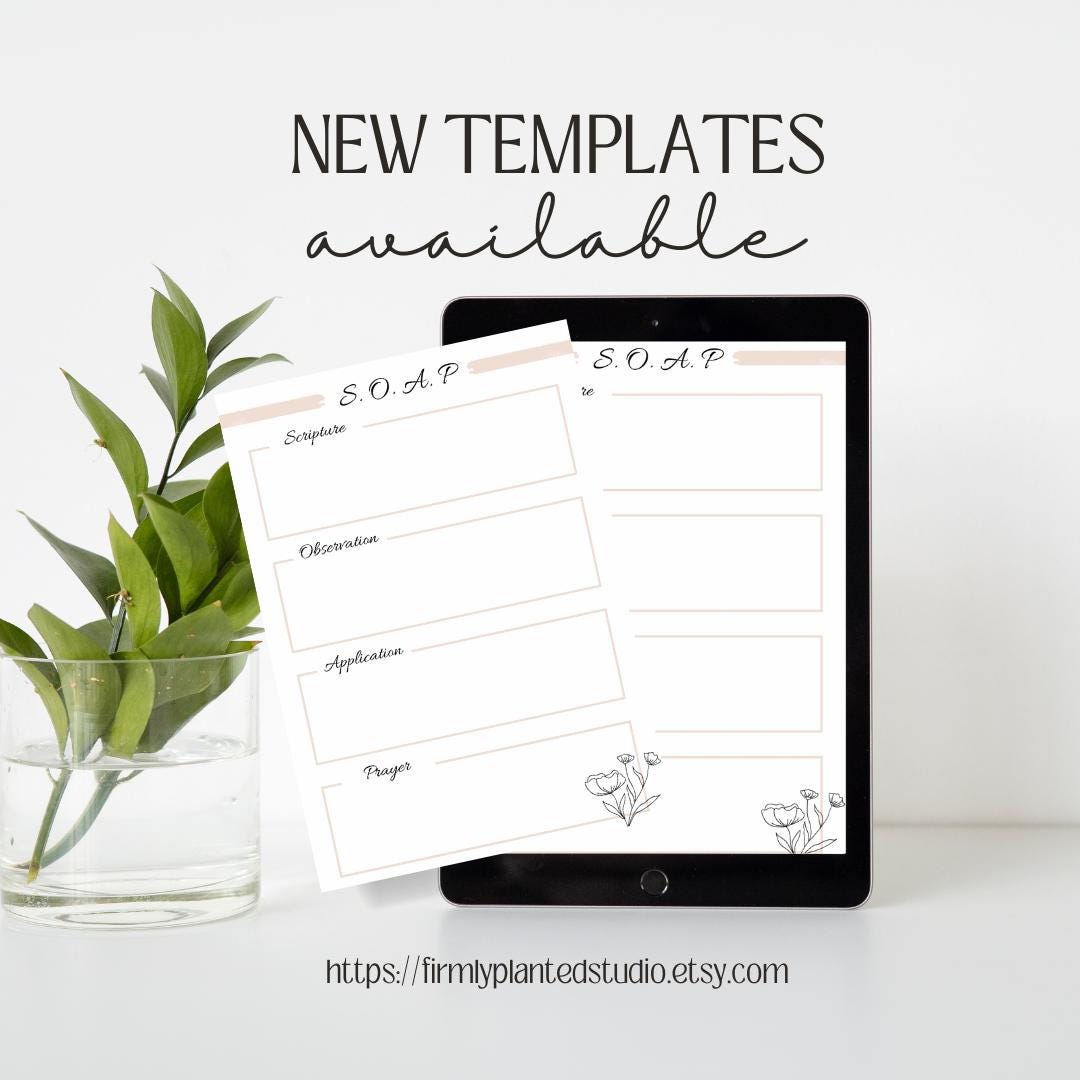S.O.A.P. Bible Study Method PDF | Printable A4 Study Guide | Christian ...