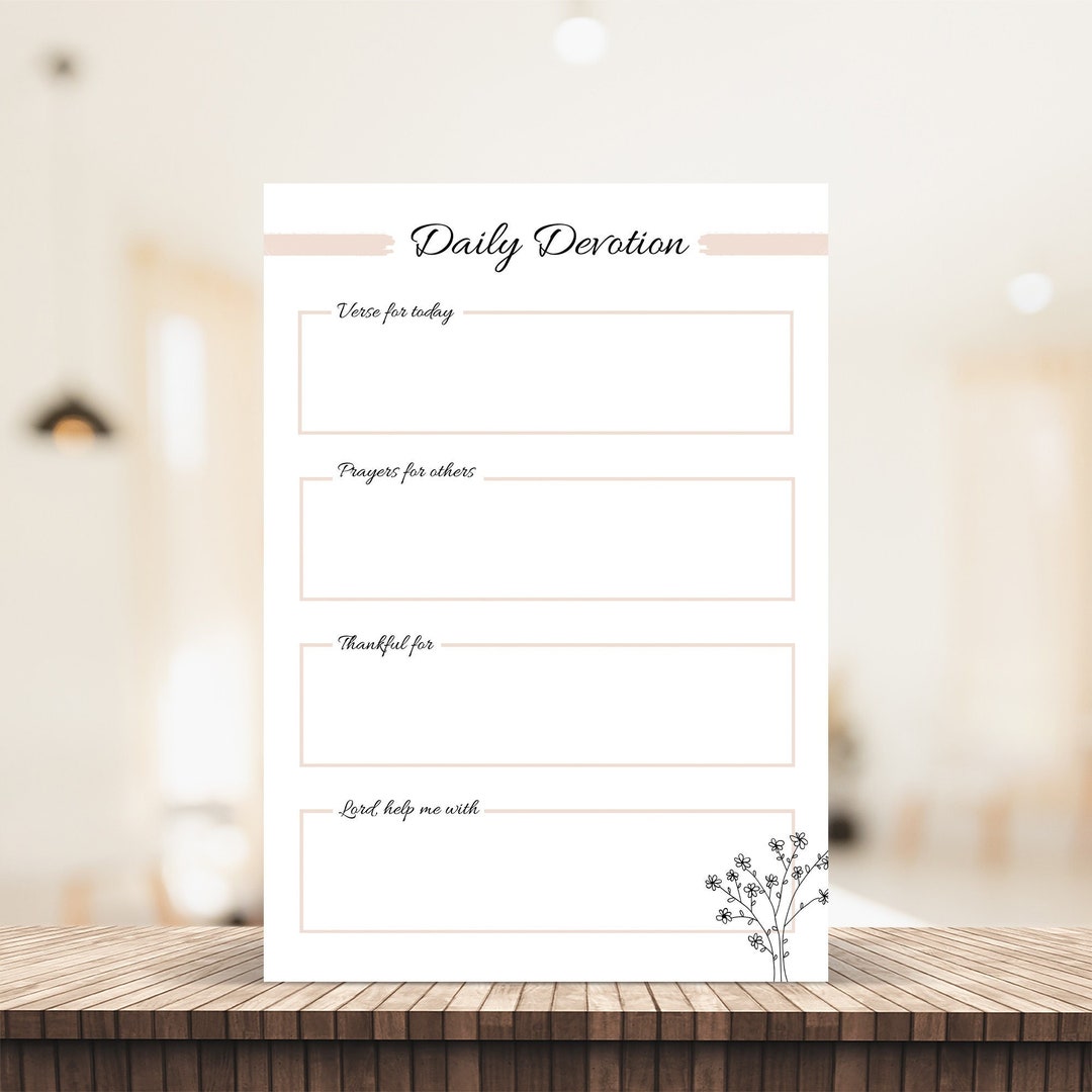 Daily Devotional Printable Template - Etsy
