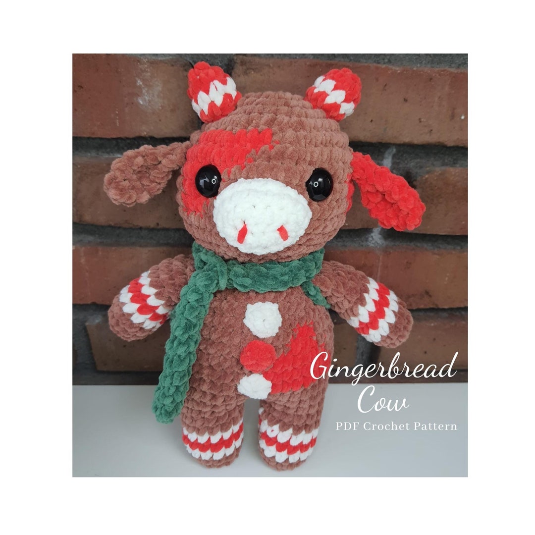 Gingerbread Cow Crochet Pattern, Crochet Pattern for Christmas ...
