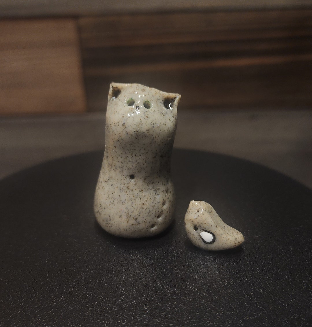 Ceramic Cat Figurine, Sculpture, Cat Pottery Figurine, Ceramic Cat Art ...