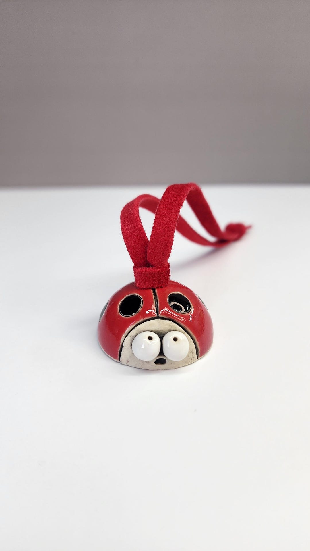 Mini Ceramic Ladybug Figurine, Handmade Pottery Desk Buddy, Cute Lucky ...